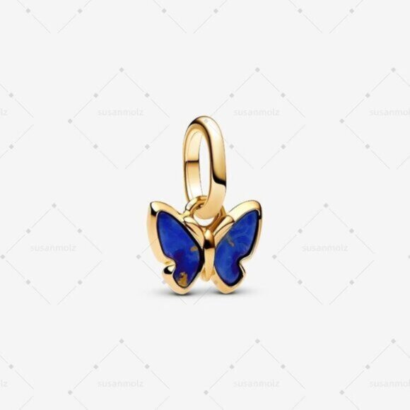 Pandora | Jewelry | Pandora Blue Butterfly Mini Dangle Charm | Poshmark
